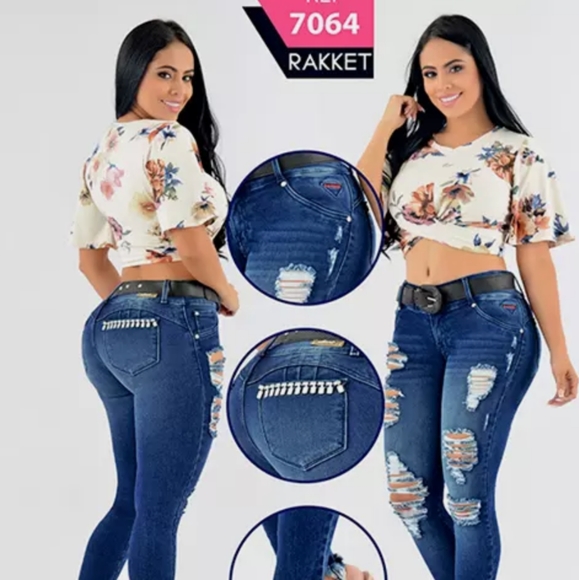 Rakket | Jeans | Colombian Butt Lifter Blue Destroyed Skinny Jeans ...